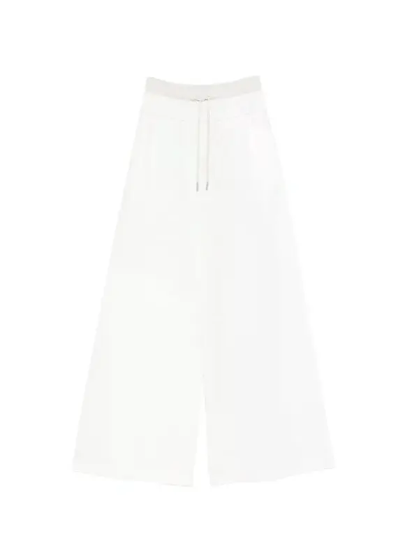 PANICALE Drawstring Wide-leg Trousers - White