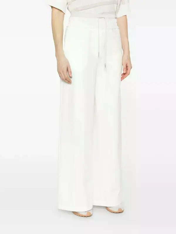 PANICALE Drawstring Wide-leg Trousers - White