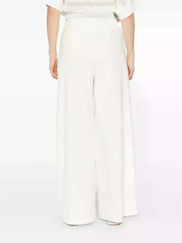 PANICALE Drawstring Wide-leg Trousers - White