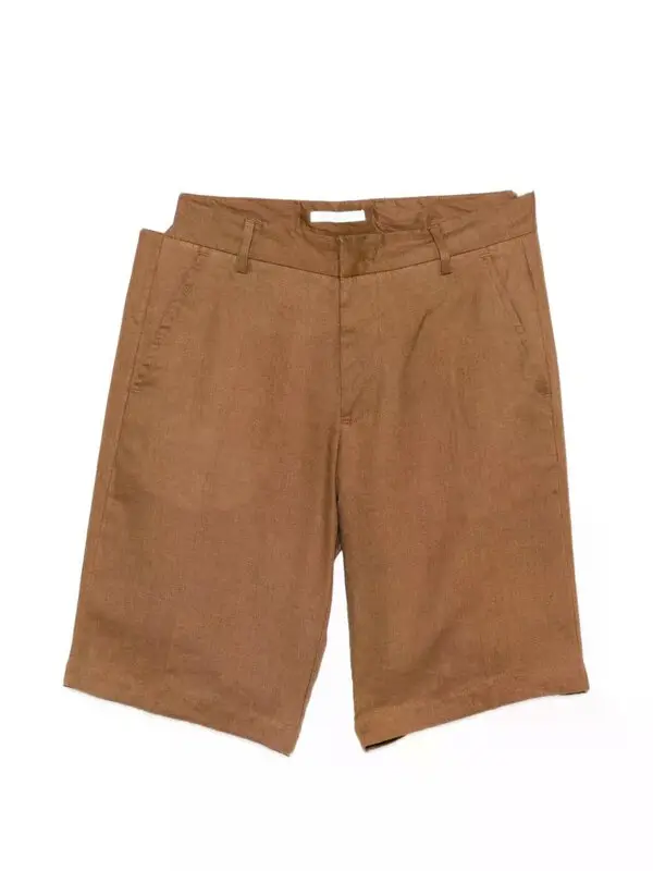 ENTRE AMIS Pressed-crease Bermuda Shorts - Brown