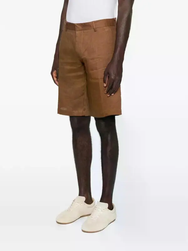 ENTRE AMIS Pressed-crease Bermuda Shorts - Brown