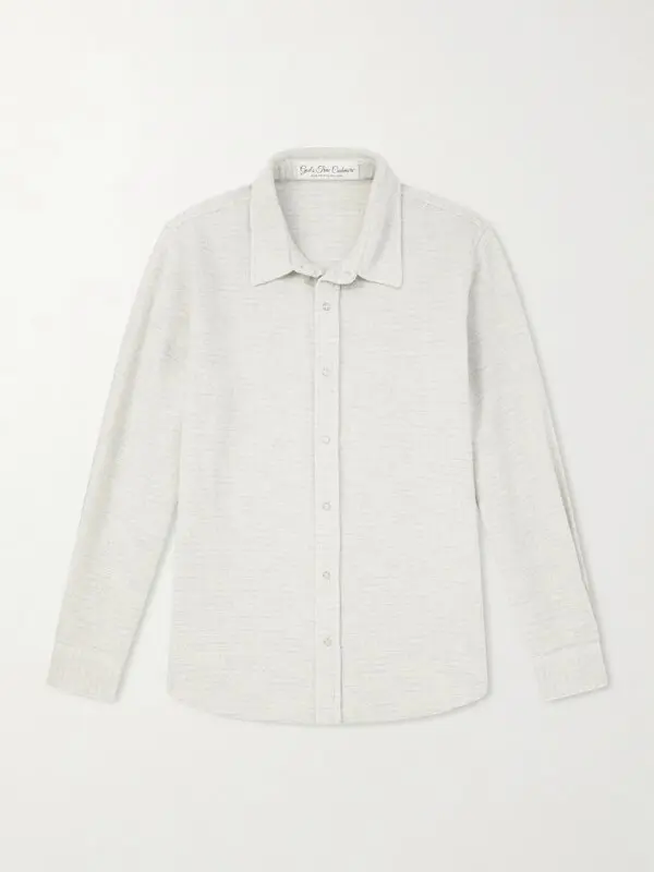 GOD'S TRUE CASHMERE Pearlescente Ombre Checked Cashmere Shirt