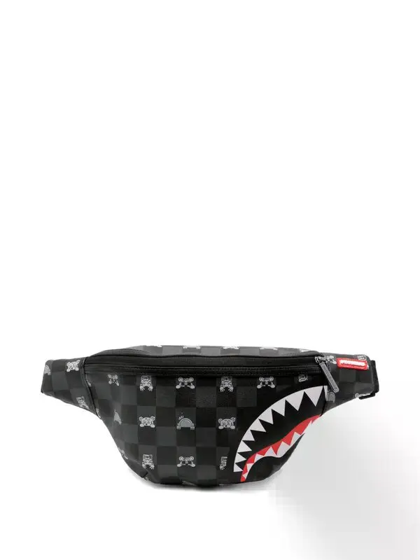 SPRAYGROUND Shark Mouth Checkered Belt Bag - Black
