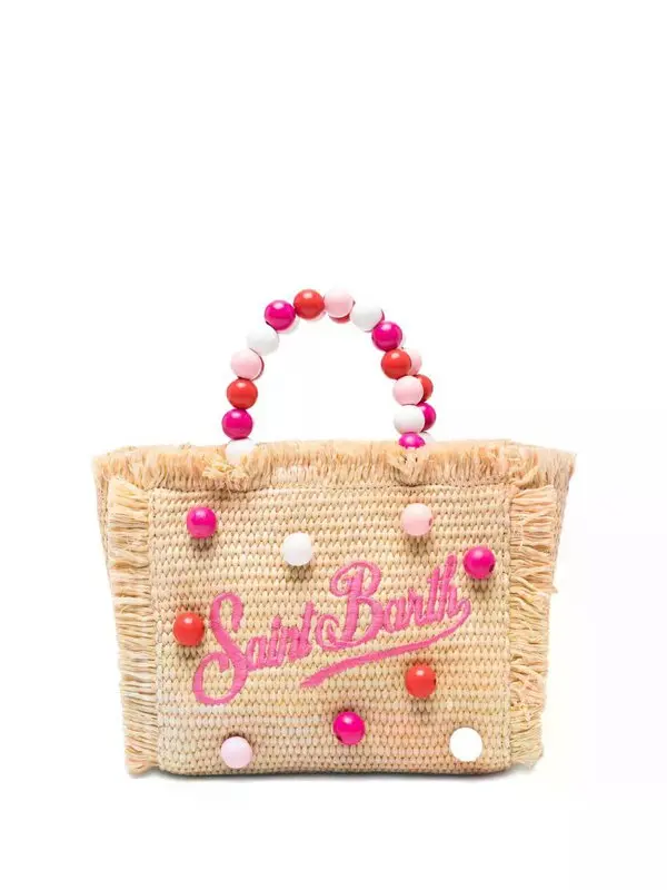 MC2 SAINT BARTH Beaded Straw Tote Bag