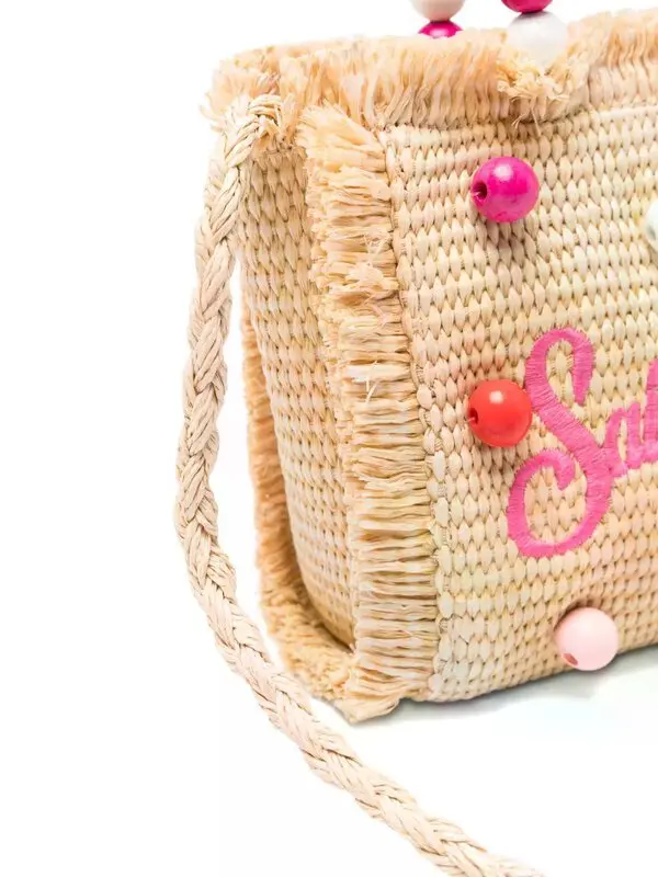 MC2 SAINT BARTH Beaded Straw Tote Bag