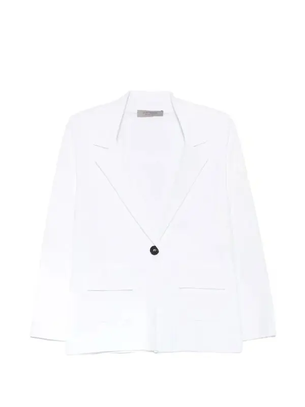 D.exterior Single-button Notch-lapel Blazer - White