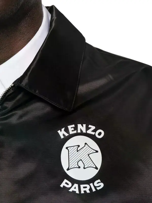 Kenzo Logo Print Satin Bomber Jacket