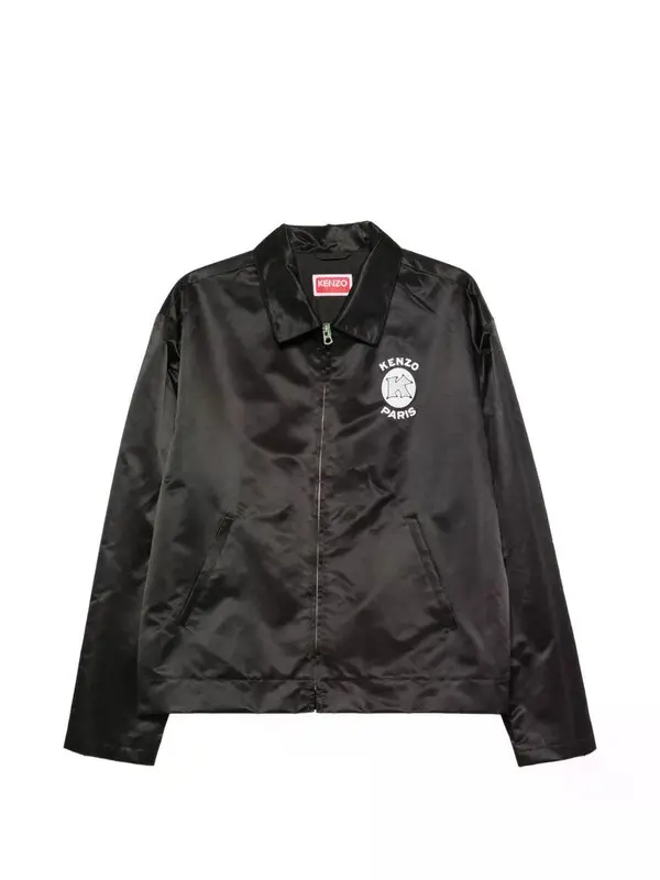 Kenzo Logo Print Satin Bomber Jacket - Black