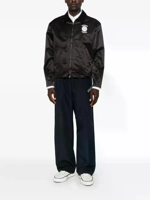 Kenzo Logo Print Satin Bomber Jacket