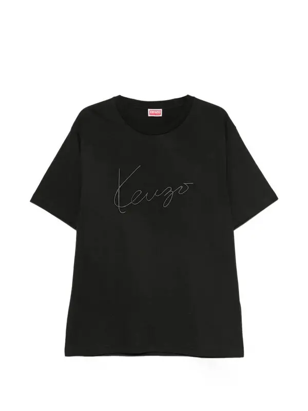 Kenzo Logo-embroidered T-shirt - Black