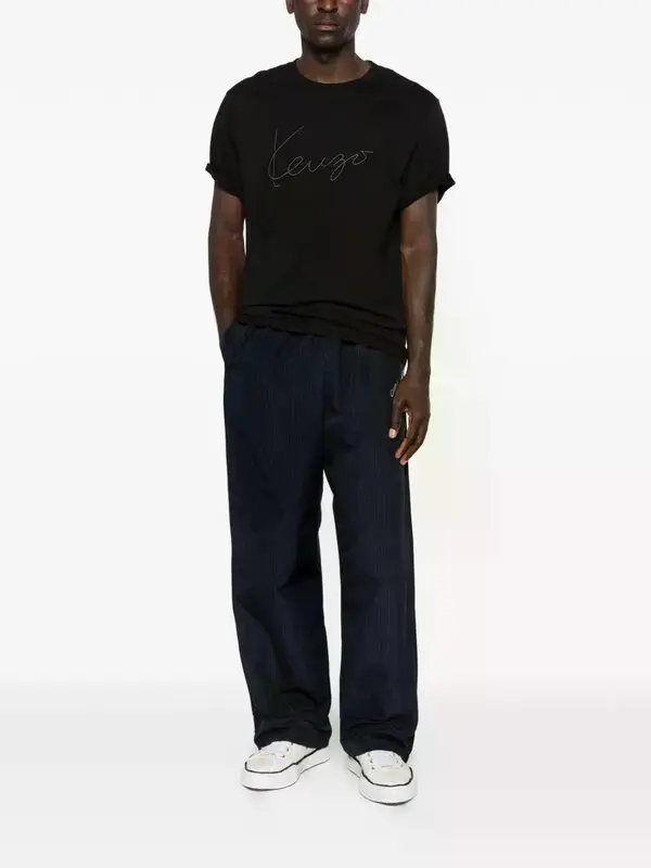 Kenzo Logo-embroidered T-shirt - Black