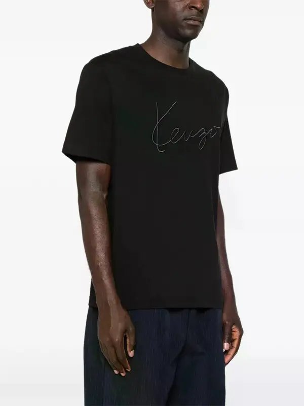 Kenzo Logo-embroidered T-shirt - Black