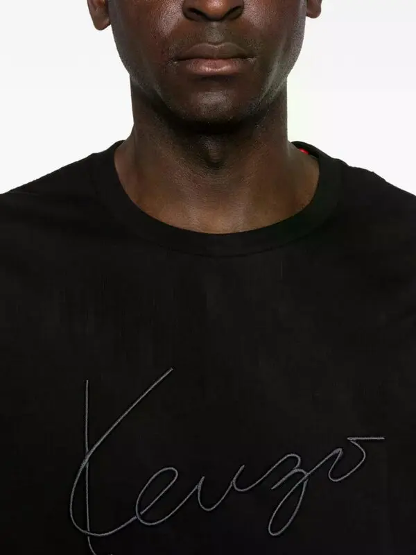 Kenzo Logo-embroidered T-shirt - Black