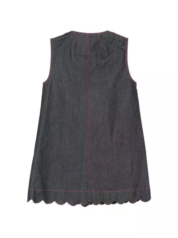 STELLA NOVA Scalloped Hem Double-breasted Mini Dress