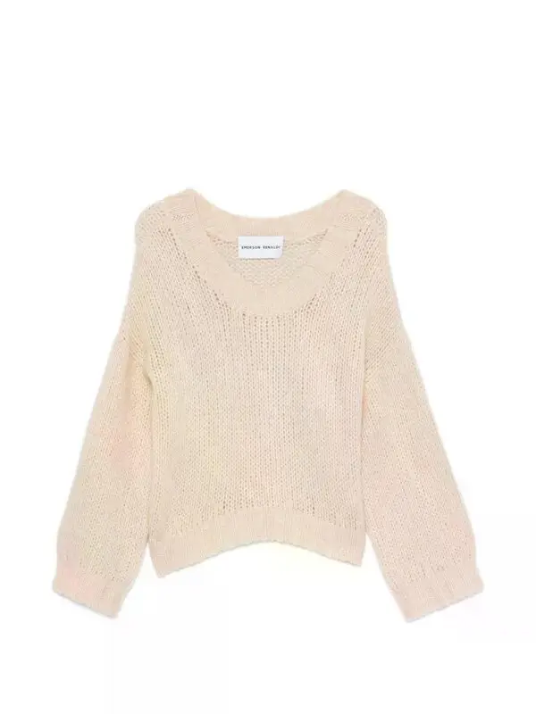 EMERSON RENALDI Chunky Knit Crew Neck Sweater - Neutrals