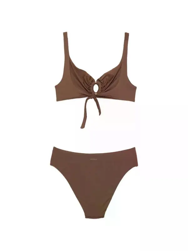 FISICO Coffee Ring Detail Tie-fastening Bikini