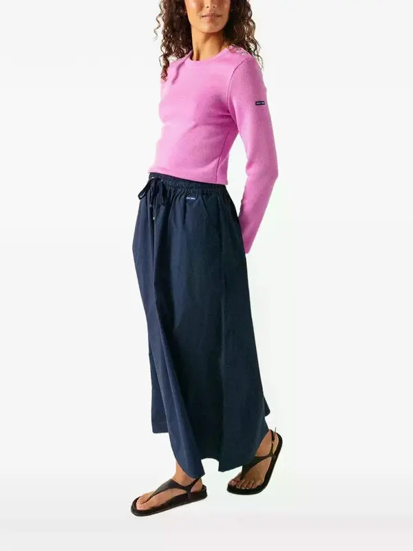 Saint James Marée Button-detail Fine Knit Crew Neck Sweater
