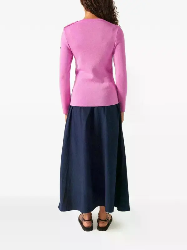 Saint James Marée Button-detail Fine Knit Crew Neck Sweater