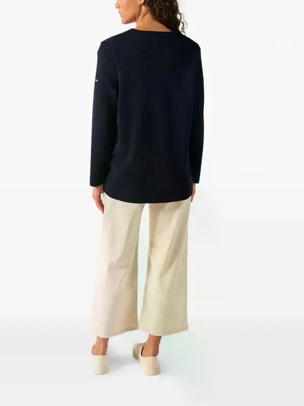 Saint James Navy Double-breasted Cardigan