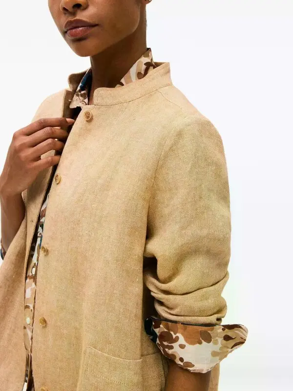 ROSSO 35 Mandarin Collar Patch Pocket Jacket