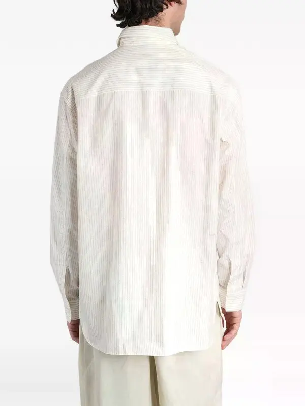 Maison Kitsuné Striped Oversized Cotton Shirt - Neutrals