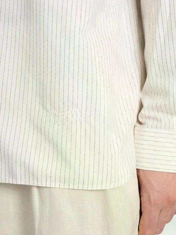 Maison Kitsuné Striped Oversized Cotton Shirt - Neutrals