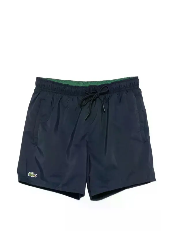 Lacoste Logo Patch Drawstring Swim Shorts - Blue
