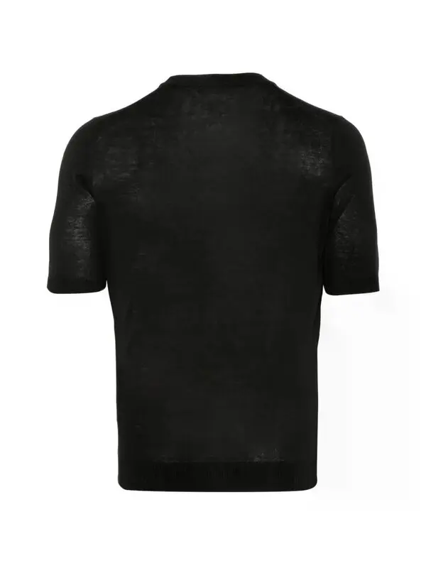 BARBA NAPOLI Short Sleeve Crew Neck Fine Knit Sweater