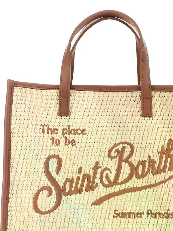 MC2 SAINT BARTH Logo Embroidered Woven Shoulder Bag