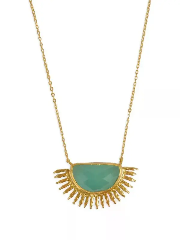 OTTOMAN HANDS Sunrise Aqua Chalcedony Pendant Necklace - Gold