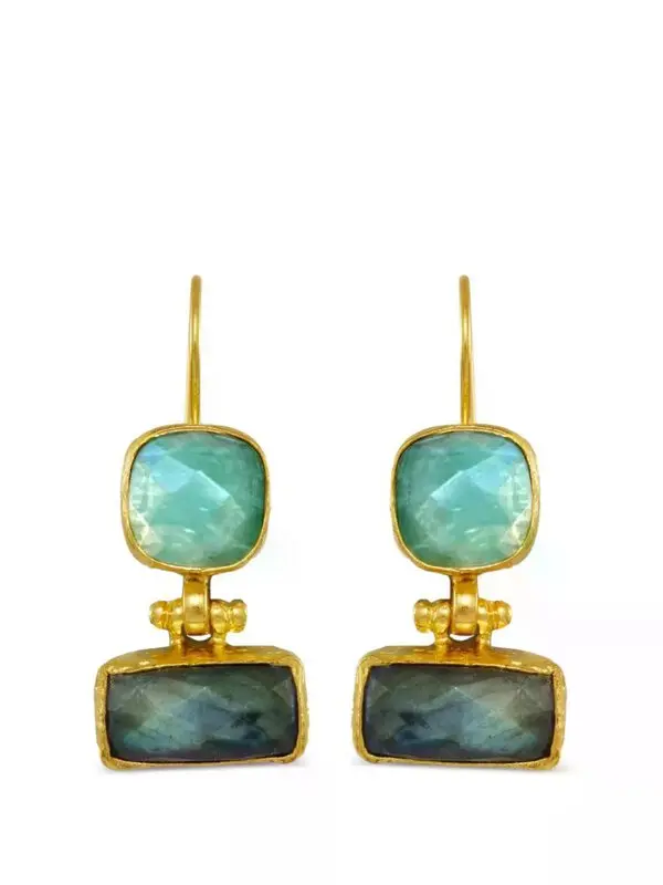 OTTOMAN HANDS Nerissa Labradorite And Chalcedony Drop Earrings - Gold