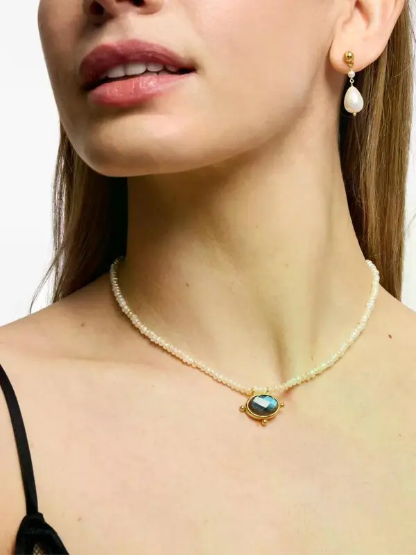 OTTOMAN HANDS Sorel Pearl And Labradorite Necklace