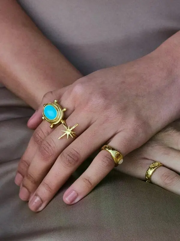 OTTOMAN HANDS Turquoise Zand Ring