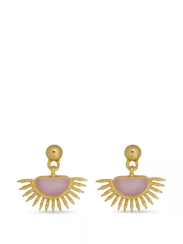 OTTOMAN HANDS Sunrise Rose Quartz Drop Earrings - Gold