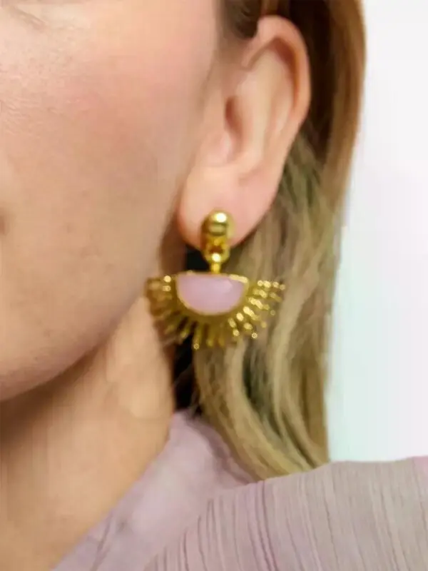 OTTOMAN HANDS Sunrise Rose Quartz Drop Earrings