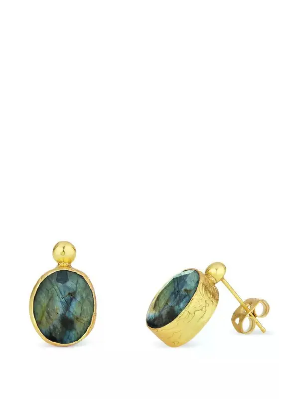 OTTOMAN HANDS Labradorite Oval Stud Earrings - Gold