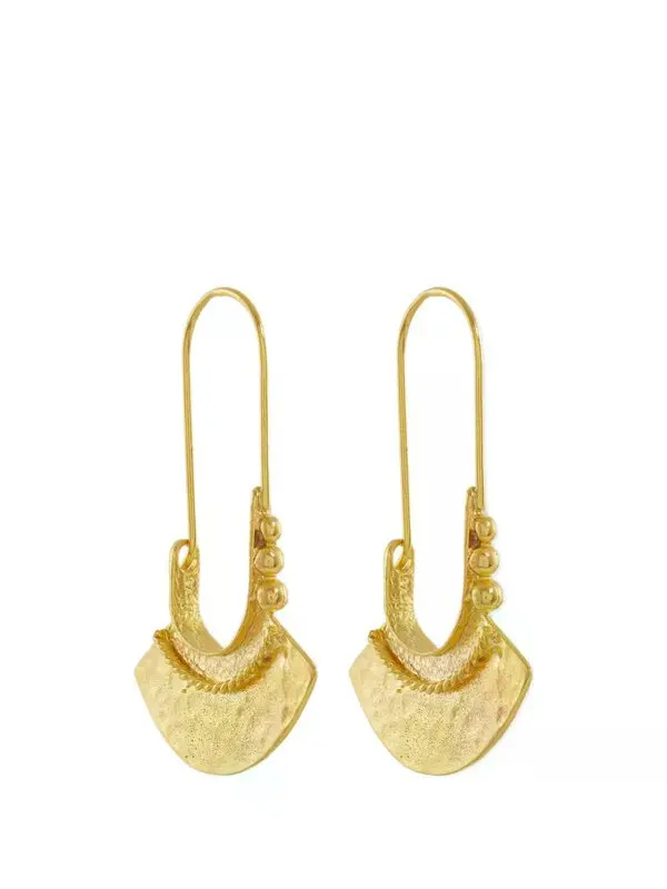 OTTOMAN HANDS Selma Hammered Fan Drop Earrings - Gold