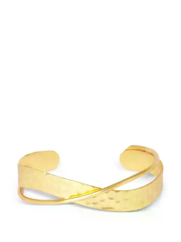 OTTOMAN HANDS Plated Hammered Crossover Bracelet - Gold