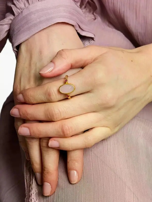 OTTOMAN HANDS Lucia Rose Quartz And Ruby Ring