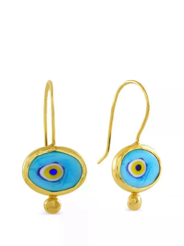 OTTOMAN HANDS Alara Evil Eye Drop Earrings - Gold
