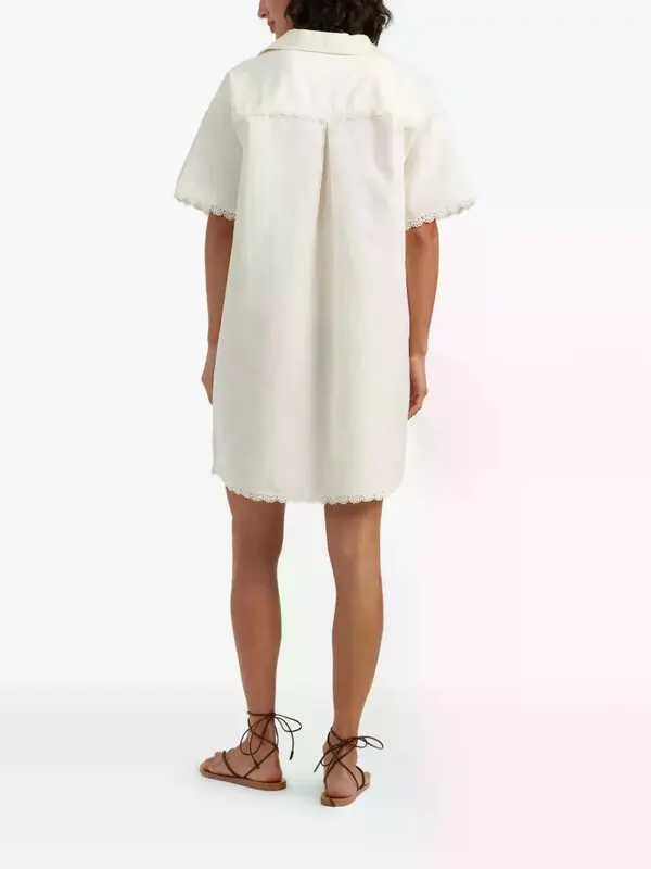 Chinti & Parker Lace Trim Mini Dress - White