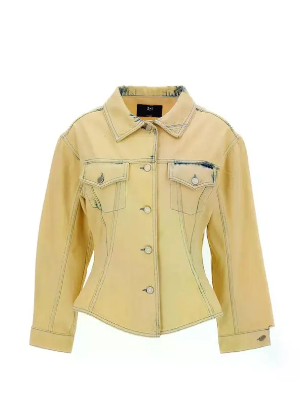 3x1 Buttoned Pocket Jacket - Yellow