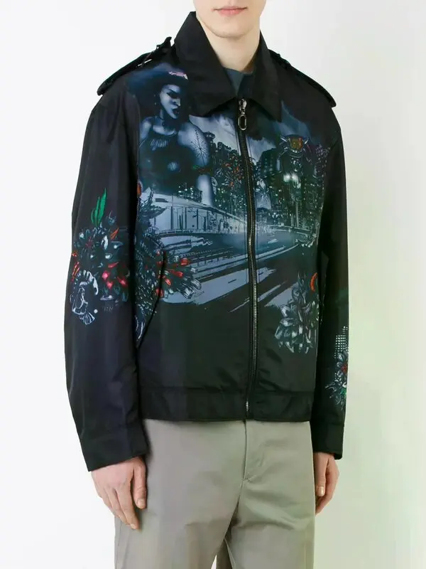 LANVIN Lonely Town Printed Bomber Jacket