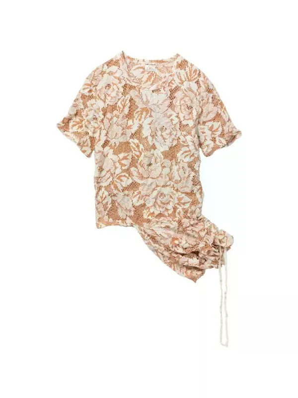 Comme Des Garçons Floral Embroidered Blouse