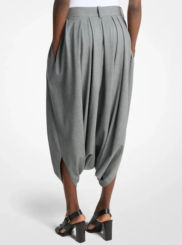 Michael Kors Draped Stretch Wool Culottes