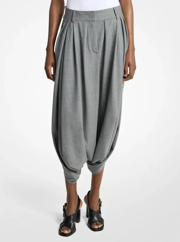 Michael Kors Draped Stretch Wool Culottes