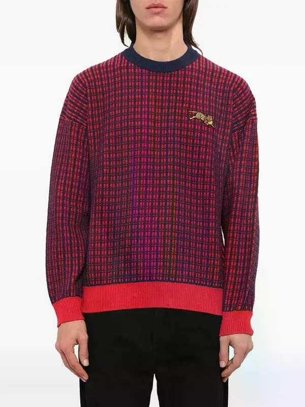 Kenzo Check Knit Crew Neck Sweater