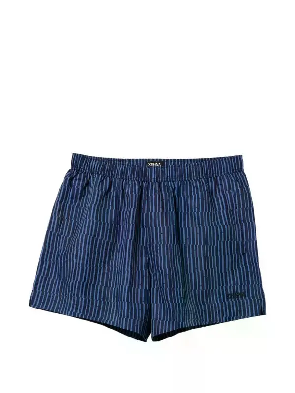 Zegna Striped Swim Shorts - Blue