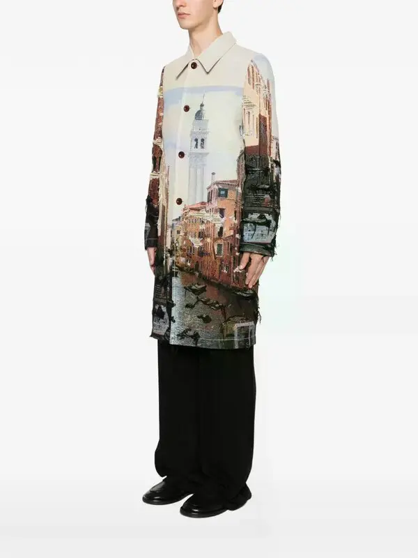 Junya Watanabe Tapestry Frayed Coat