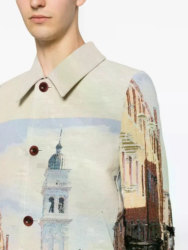 Junya Watanabe Tapestry Frayed Coat